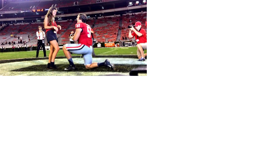 Video: Georgia's Jake Ganus proposes to girlfriend after beating South ...